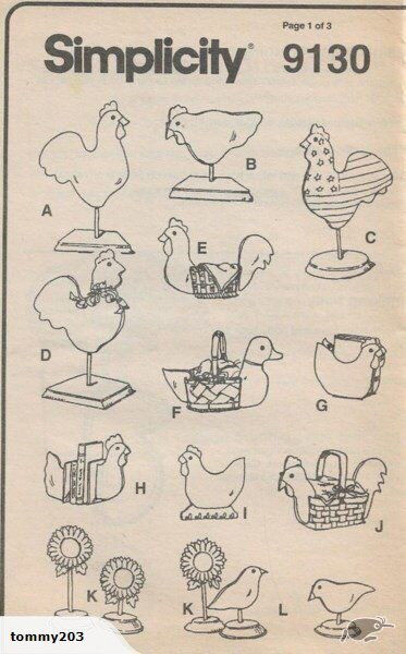 Budget Patterns. C86 SIMPLICITY 9130: DECORATIVE BIRD & SUNFLOWER ...