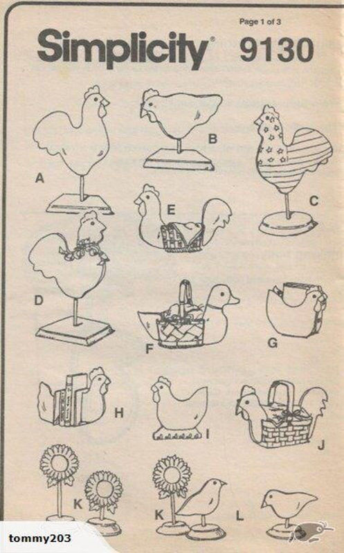 Budget Patterns. C86 SIMPLICITY 9130: DECORATIVE BIRD & SUNFLOWER ...