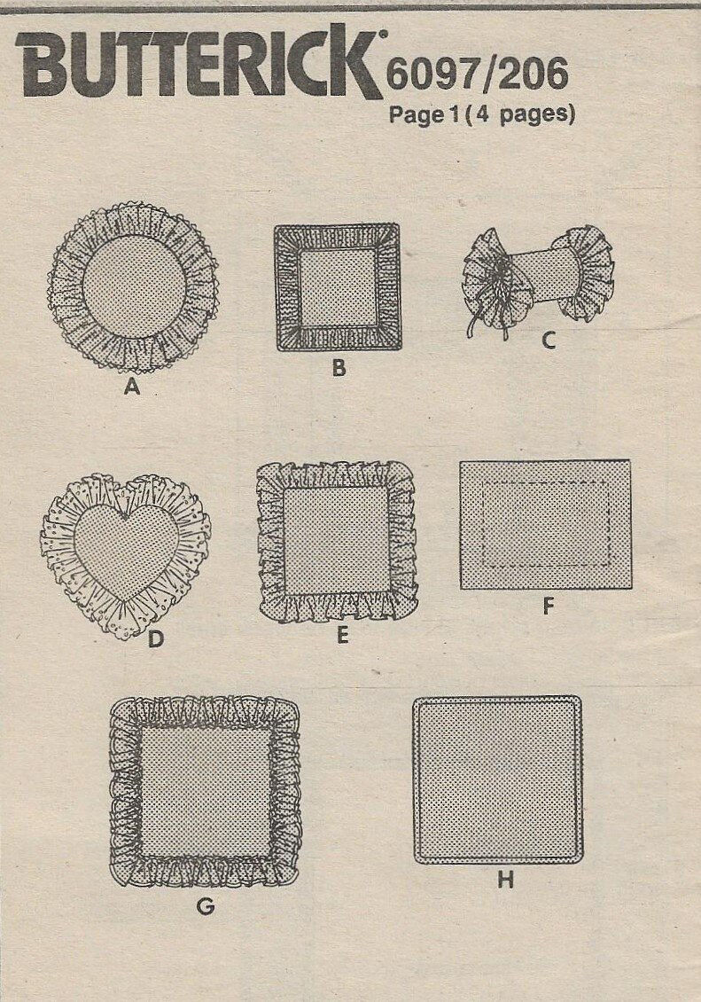 Budget Patterns. C53 BUTTERICK 6097: 8 DIFFERENT PILLOWS