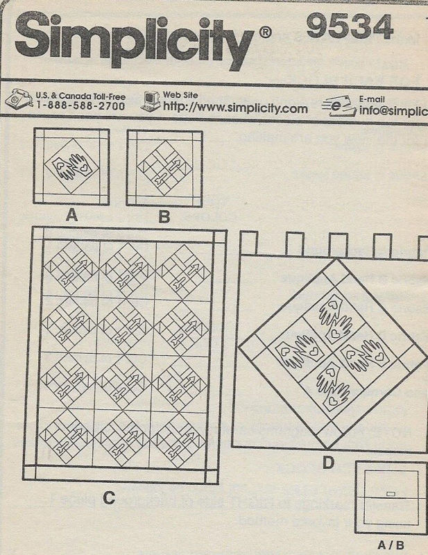 Budget Patterns. A107 SIMPLICITY 9534: QUILT BLOCK CLUB