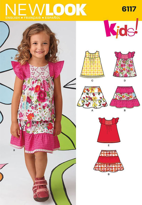 Budget Patterns. 4 NEW LOOK 6117: GIRL'S MIX & MATCH SIZE 3-8