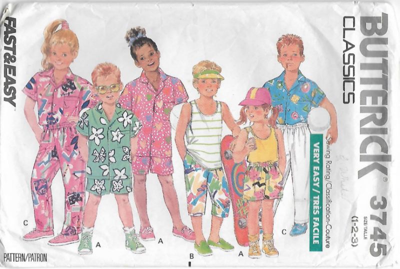 Budget Patterns. E2 BUTTERICK 3745: CHILD'S MIX & MATCH SIZE 1-3