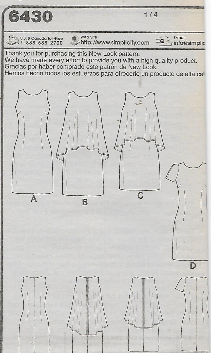 Budget Patterns. 38 NEW LOOK 6430: DRESS SIZE 10-22