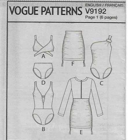 Budget Patterns. A61 VOGUE V9192: SWIM WEAR SIZE 14-22