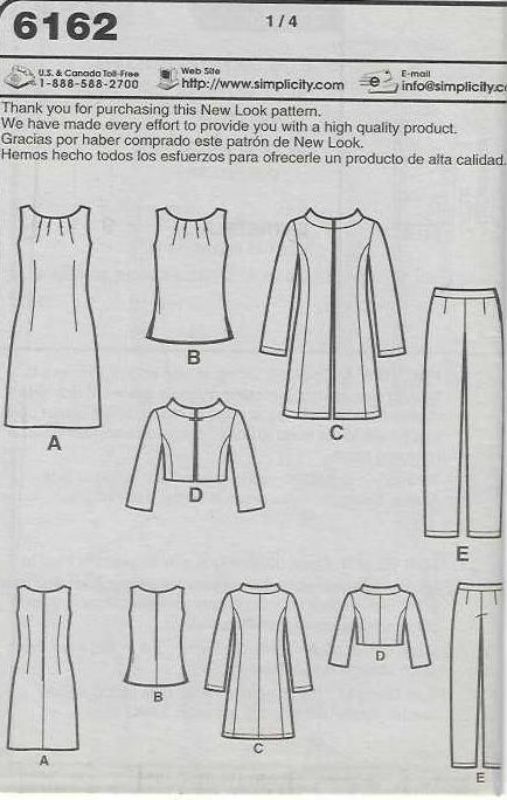 Budget Patterns. A74 NEW LOOK 6162: MIX & MATCH SIZE 10-22