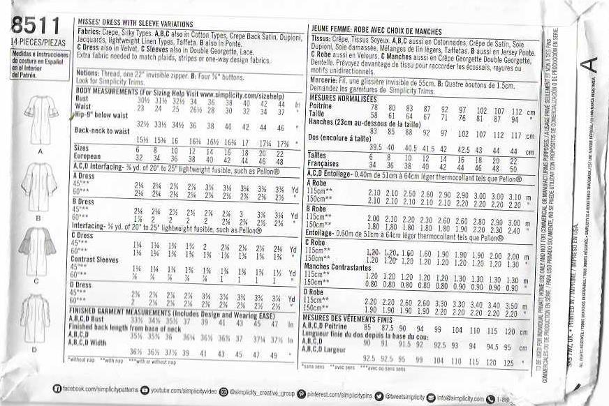 Budget Patterns. 70 SIMPLICITY 8511: DRESS SIZE 14-22