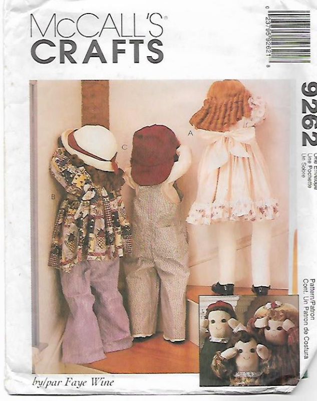 Budget Patterns. C62 McCALL'S 9262: STAND UP DOLLS SIZE 36' DOLL